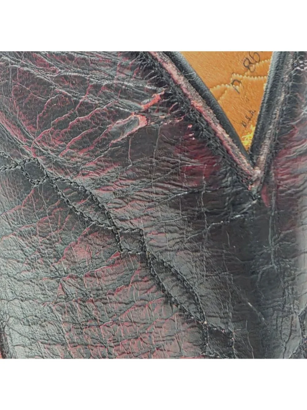 Lucchese | Shoes | Vintage Lucchese Mensd Black Cherry Exotic Ostrich ...
